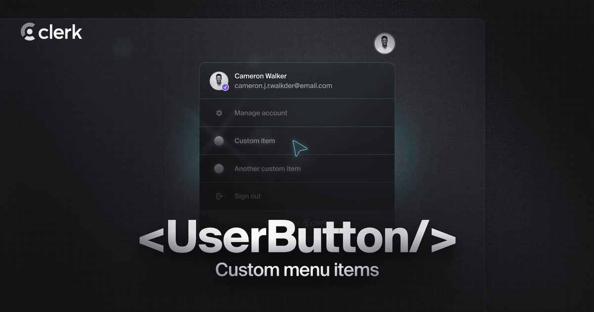 Add custom menu items to UserButton components