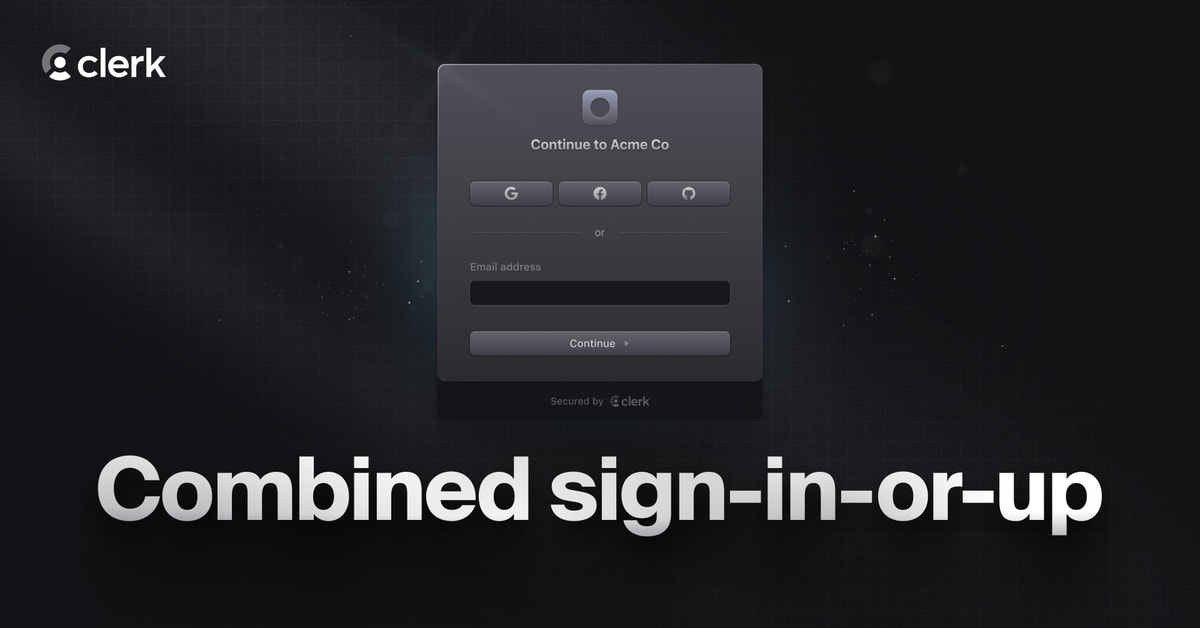 Combined sign-in-or-up