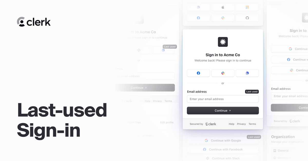 Last-used sign-in method badge